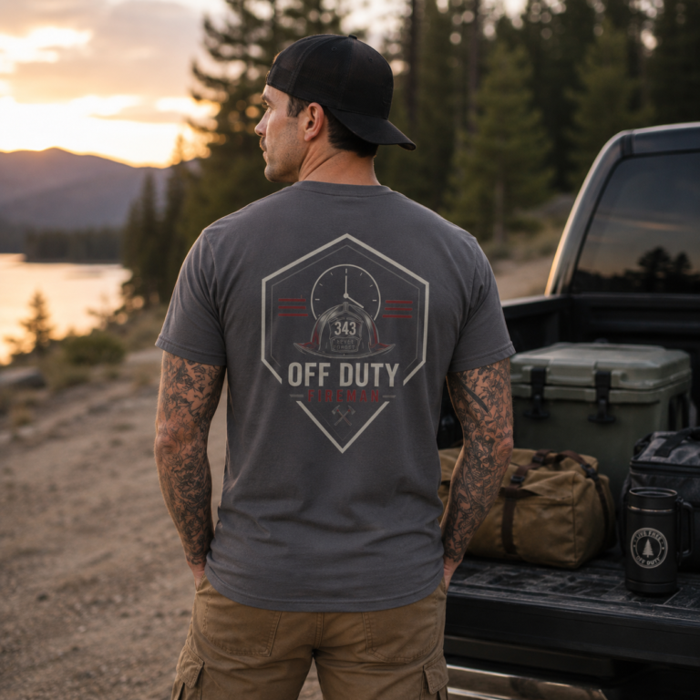ODH Firefighter Axe T‑Shirt — Retro Crossed Axes Graphic Tee - Off Duty ...